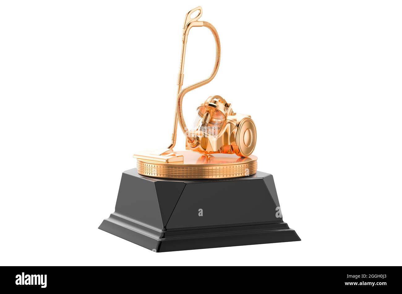 Vacuum cleaner golden award concept. 3D rendering isolated on white ...
