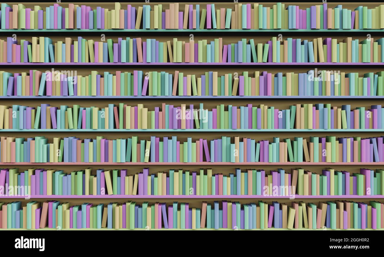 abstract library background full of multicolored books. concept of ...