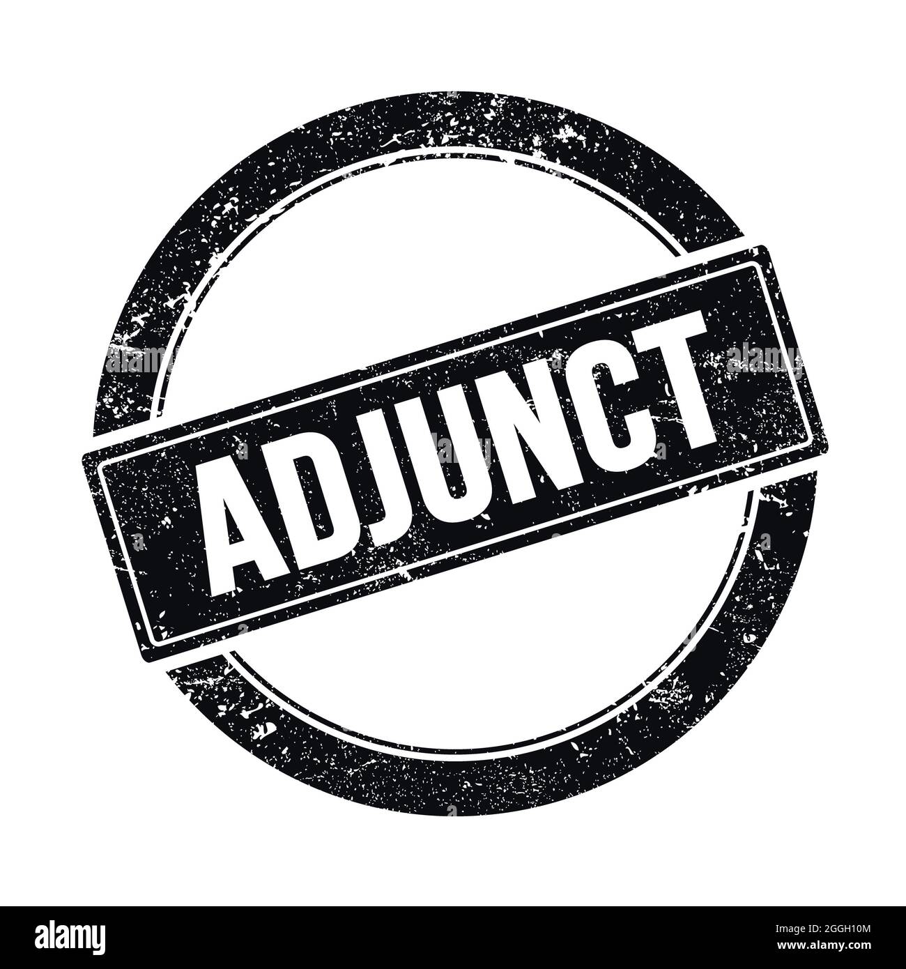 ADJUNCT text on black grungy round vintage stamp Stock Photo - Alamy