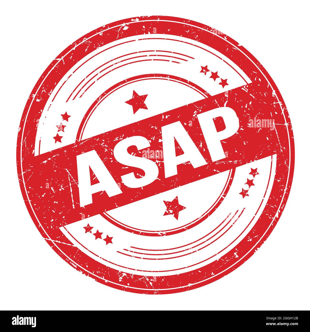 ASAP text on red round grungy texture stamp Stock Photo - Alamy