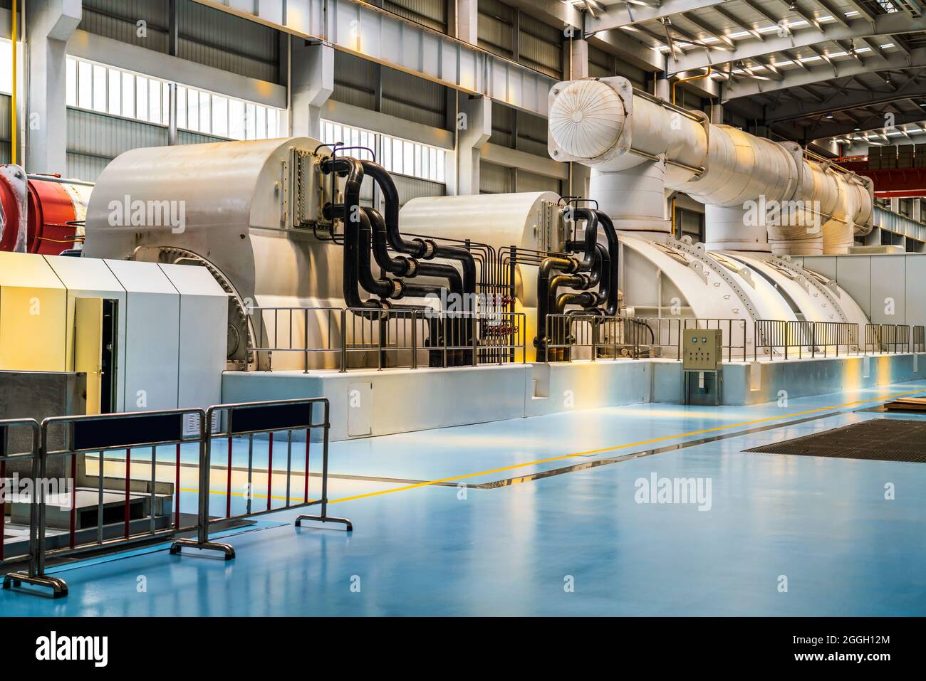 Powerful turbine in the steam turbine hall Stock Photo - Alamy