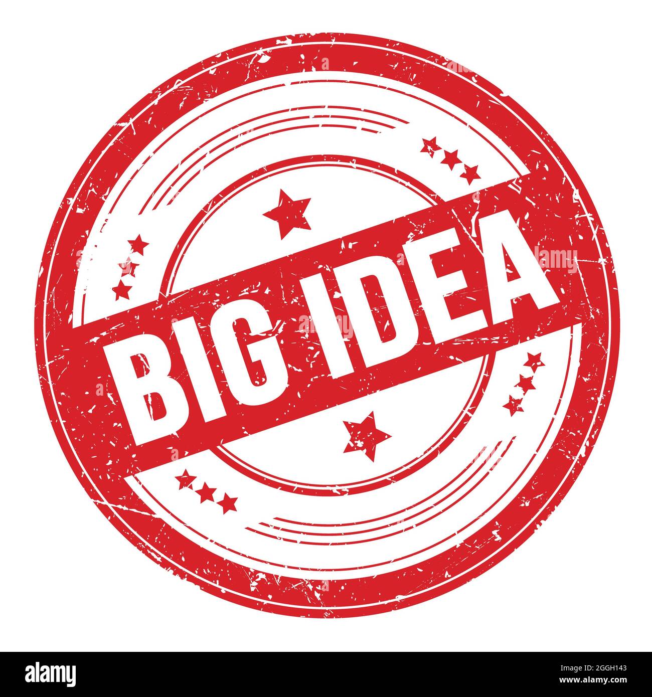 BIG IDEA text on red round grungy texture stamp Stock Photo - Alamy