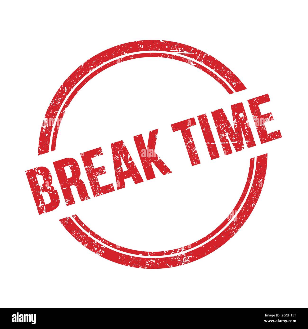 BREAK TIME text written on red grungy vintage round stamp Stock Photo ...