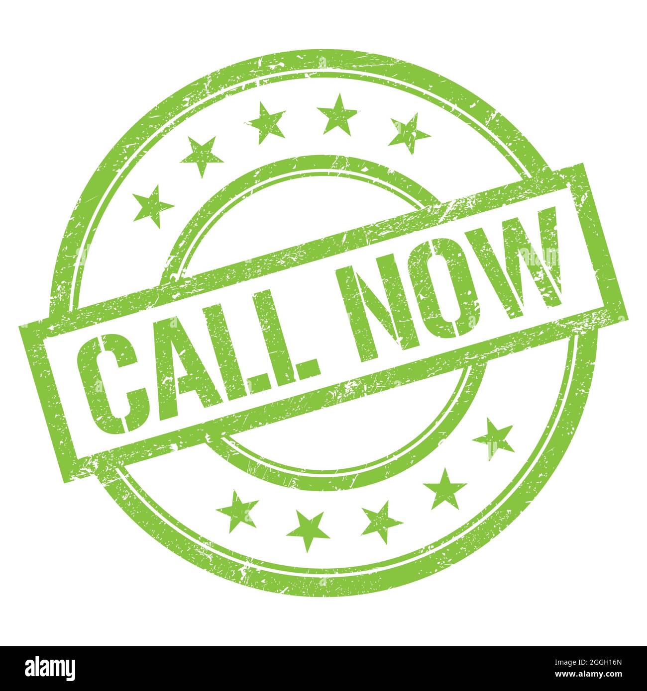 CALL NOW text written on green round vintage rubber stamp Stock Photo ...