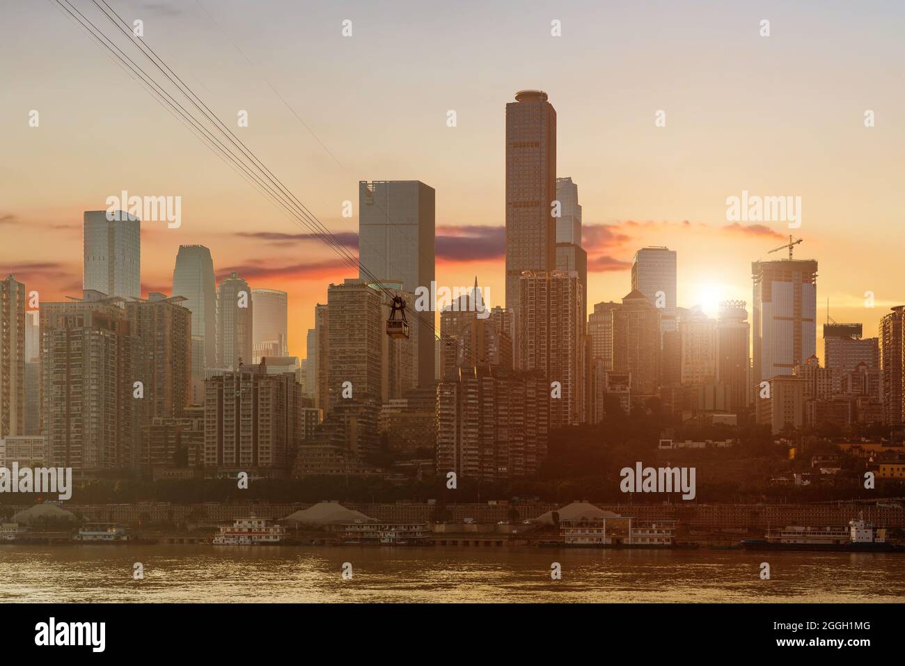 Modern metropolis skyline at sunset,Chongqing,China,Chongqing panorama ...