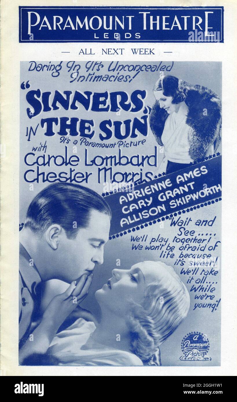 CAROLE LOMBARD CHESTER MORRIS and ADRIENNE AMES in SINNERS IN THE SUN ...
