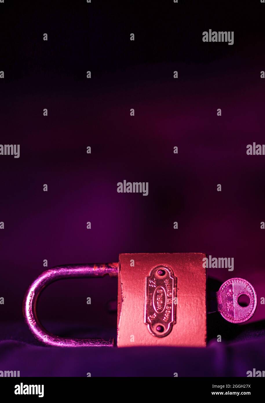 HYDERABAD, INDIA - Aug 01, 2021: A vertical closeup of the flipped key ...