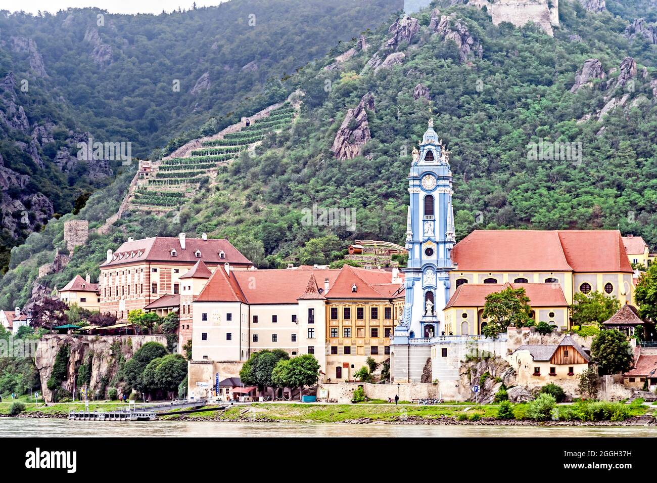 Duernstein on the banks of the danube (Wachau, Austria); Dürnstein an ...
