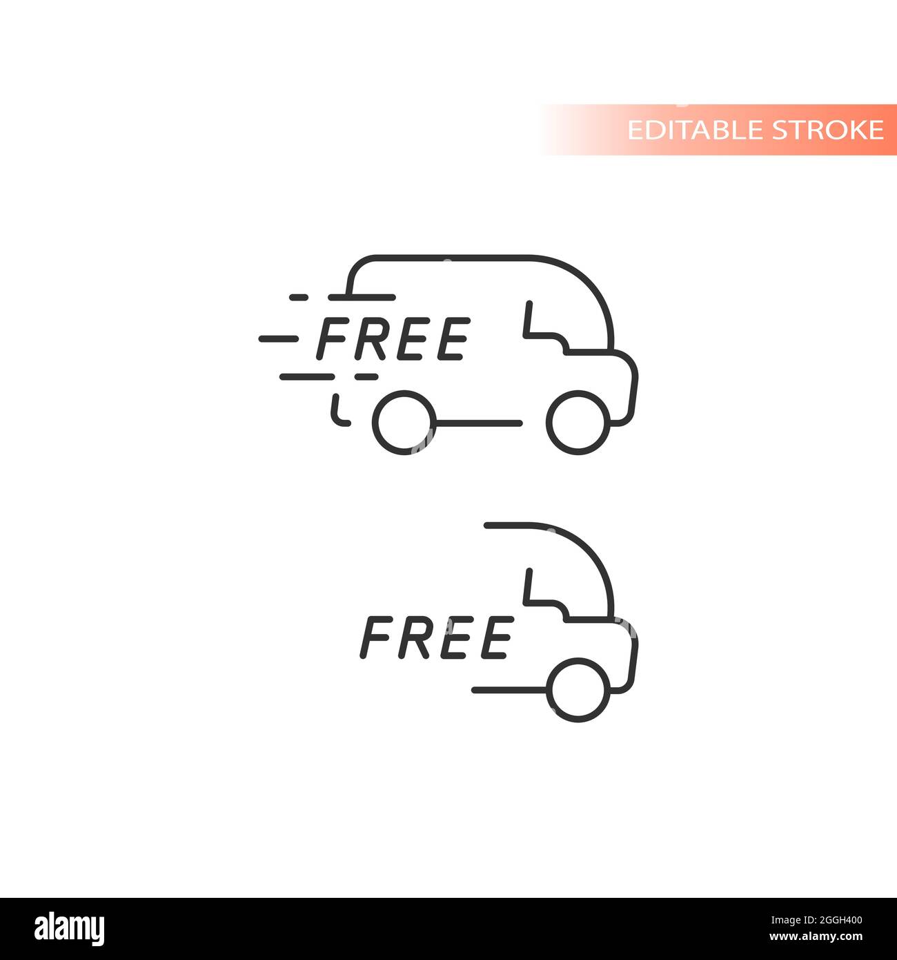 Free and fast delivery van line vector icon. Shipping truck symbol ...