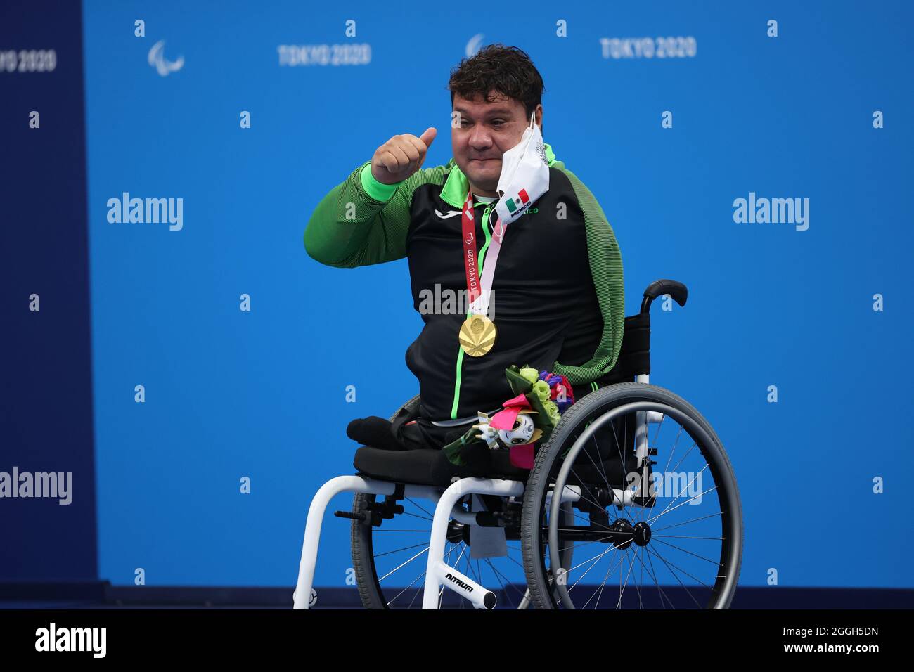 Gold medalist CASTORENA Arnulfo (MEX) celebrates on the podium for the ...