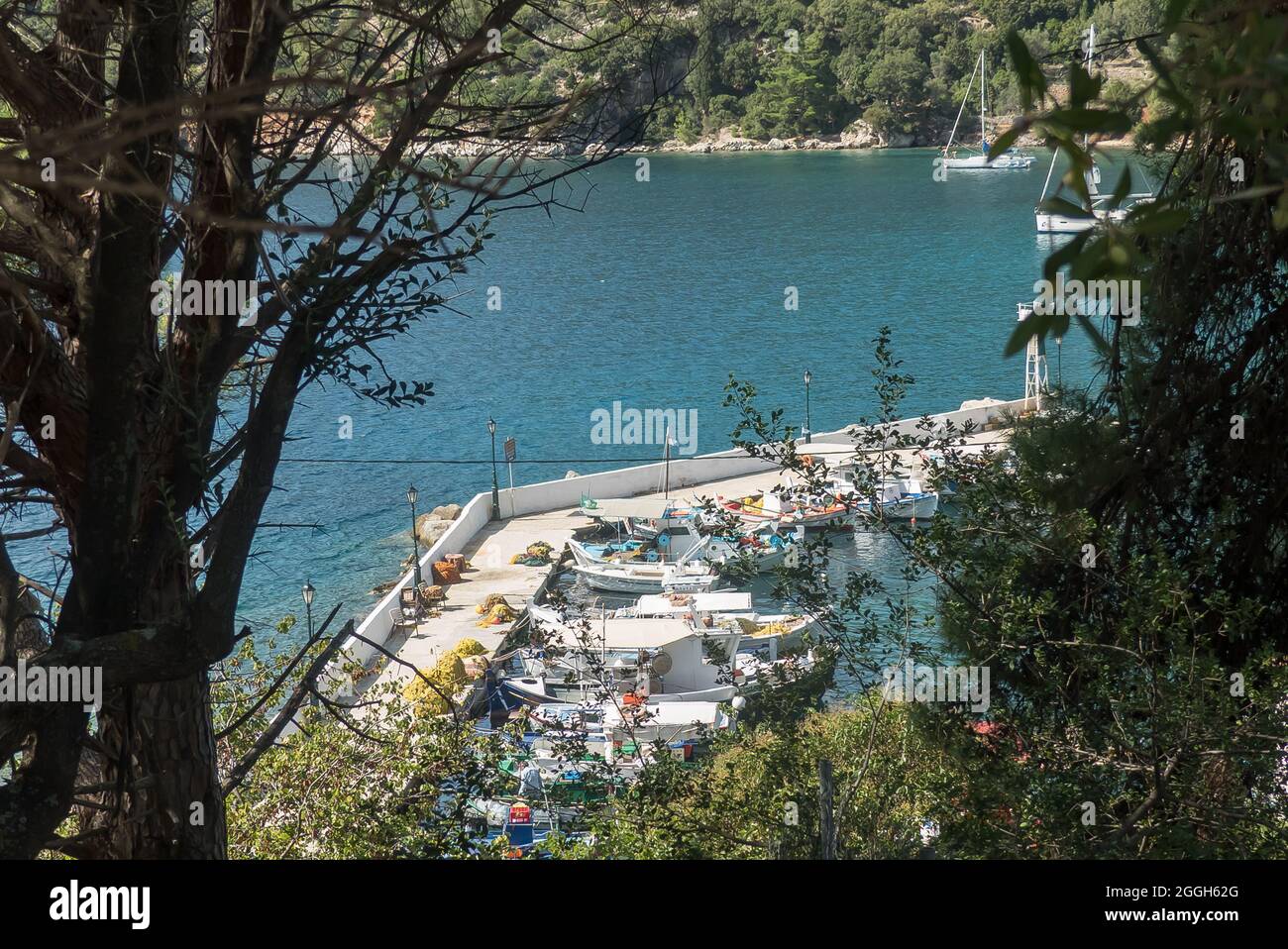 Ithaca in Greece: the village and beach of Polis Stock Photo - Alamy