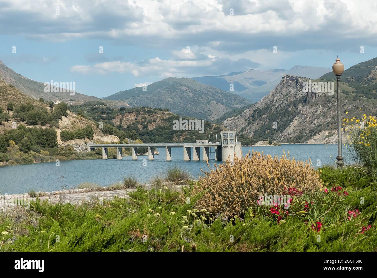 Granada in Spain: the turquoise waters of the Embalse de Canales Stock ...