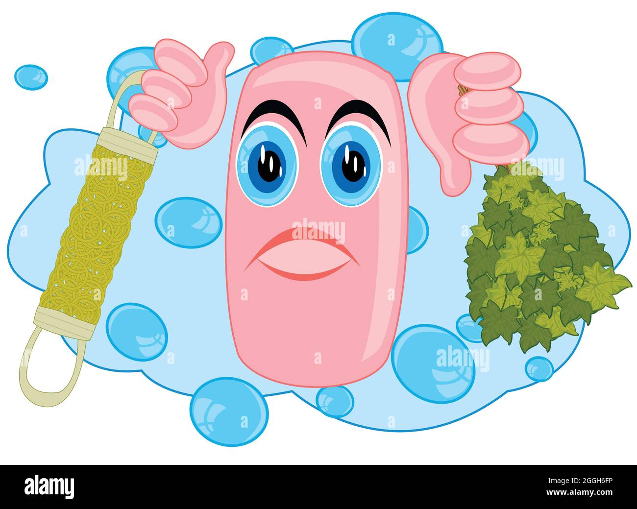Cartoon of the alive soap and besom with sponge Stock Vector Image ...