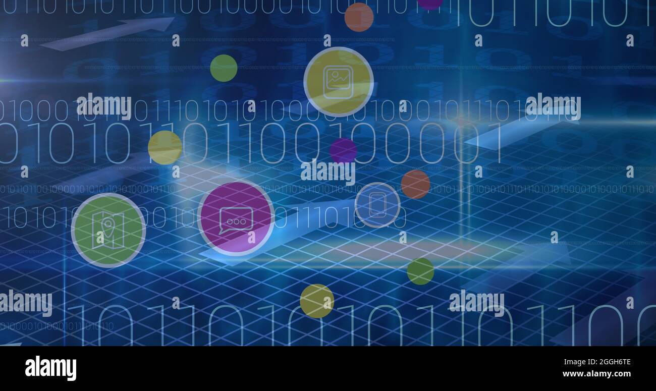 Binary coding data processing arrows hi-res stock photography and ...