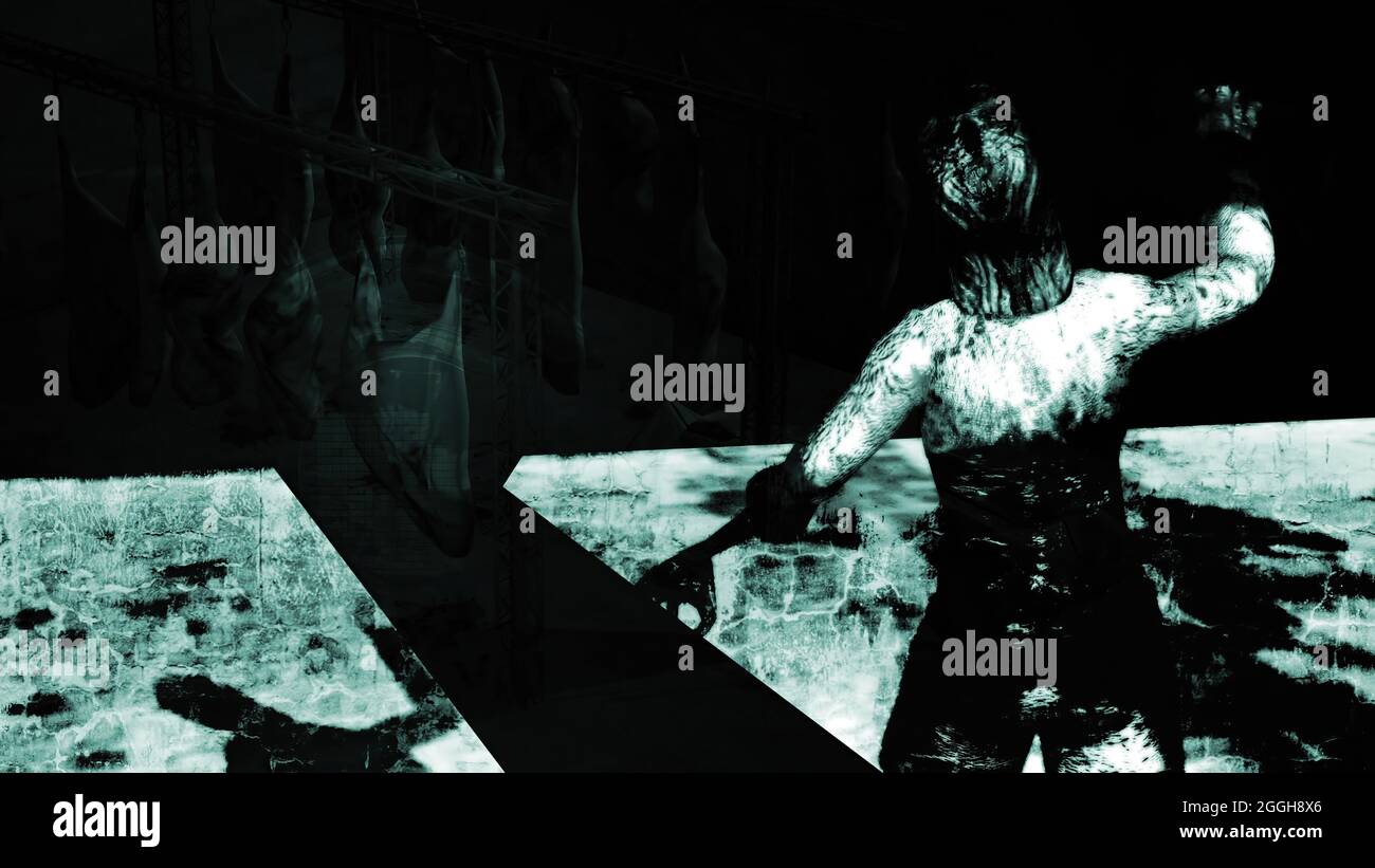 3d illustration - Horror Zombie With scary Effects Stock Photo - Alamy