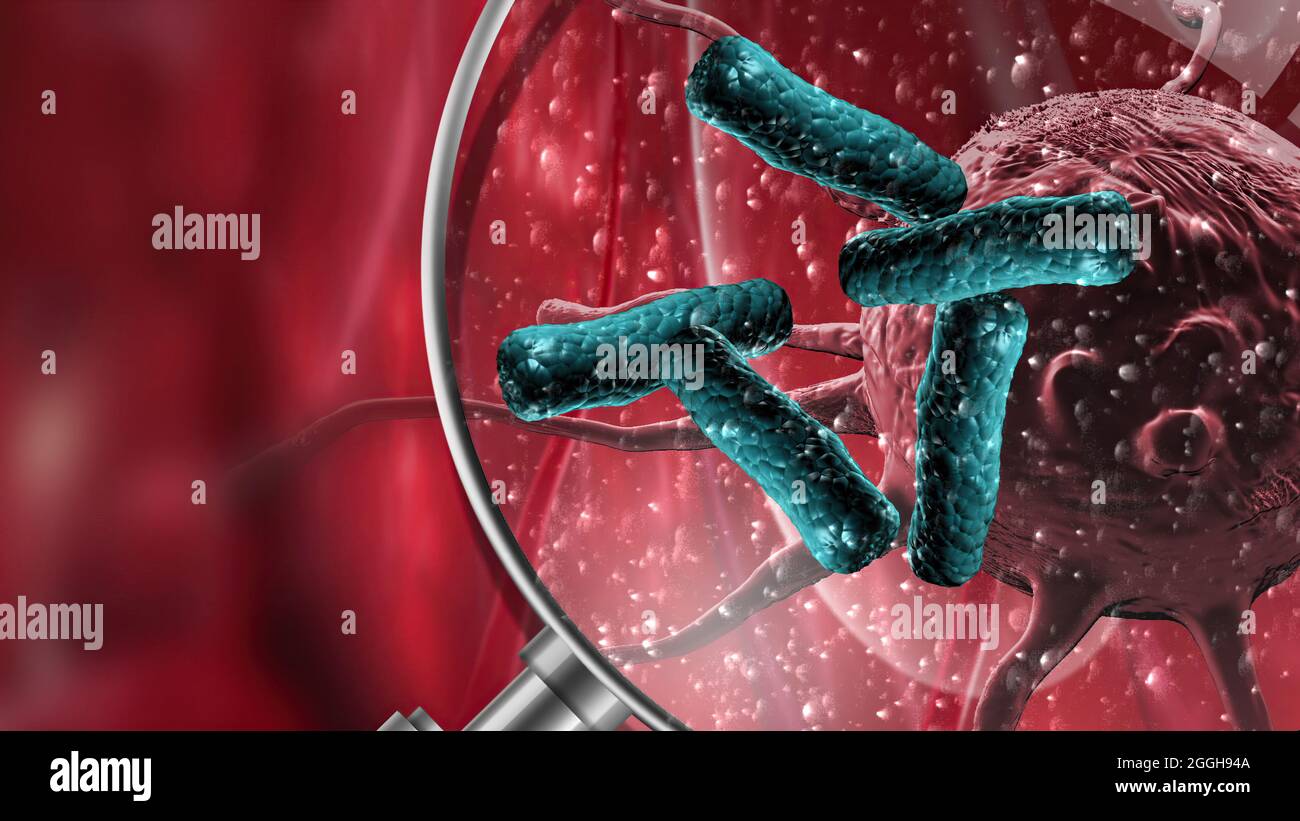 3d illustration - A Damaged And Disintegrating Cancer Cell Stock Photo ...