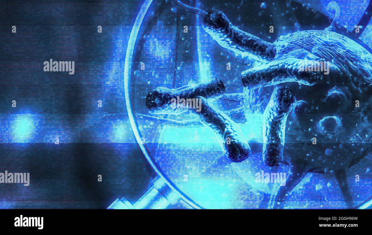 3d illustration - A Damaged And Disintegrating Cancer Cell Stock Photo ...