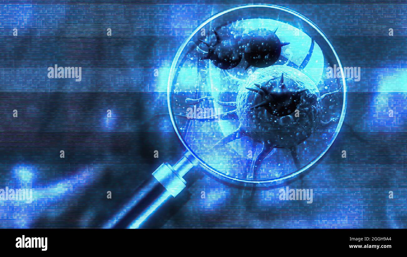 3d illustration - A Damaged And Disintegrating Cancer Cell Stock Photo ...