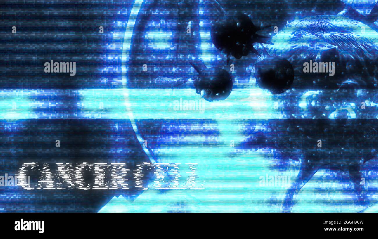 3d illustration - A Damaged And Disintegrating Cancer Cell Stock Photo ...