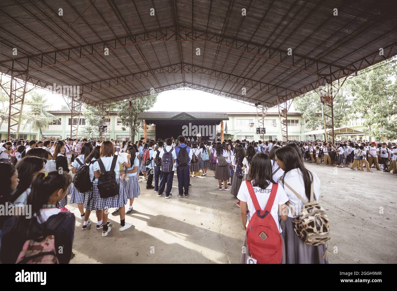 BACOLOD, PHILIPPINES - Mar 01, 2019: A group of Filipino high school ...