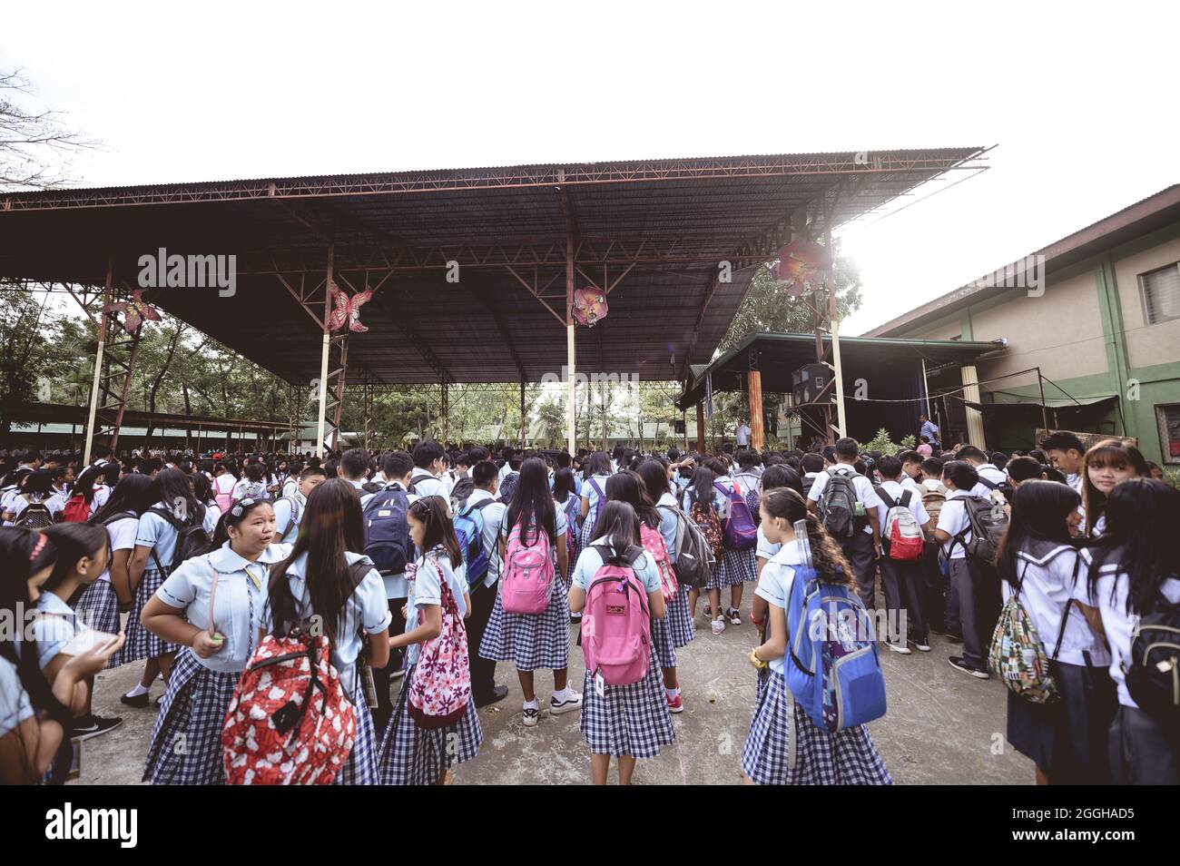 BACOLOD, PHILIPPINES - Mar 01, 2019: A group of Filipino high school ...