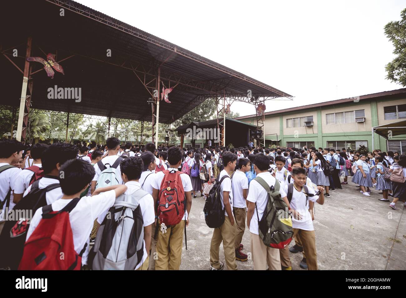 BACOLOD, PHILIPPINES - Mar 01, 2019: A group of Filipino high school ...