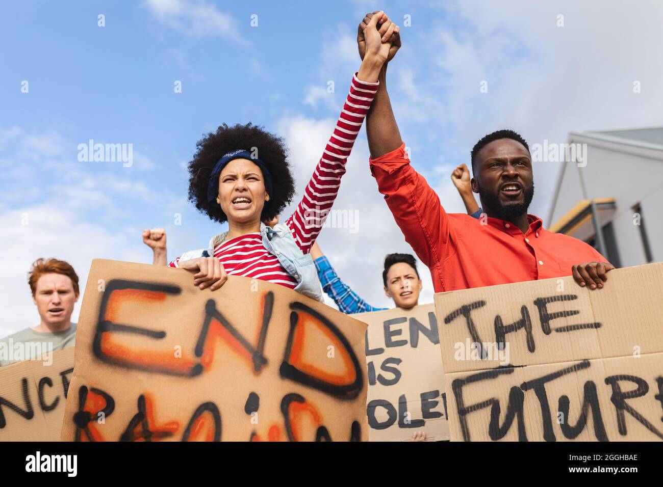 Diverse crowd protest hi-res stock photography and images - Alamy