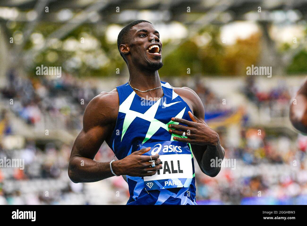 Mouhamadou Fall (Men's 100m) of France competes and reacts during the ...