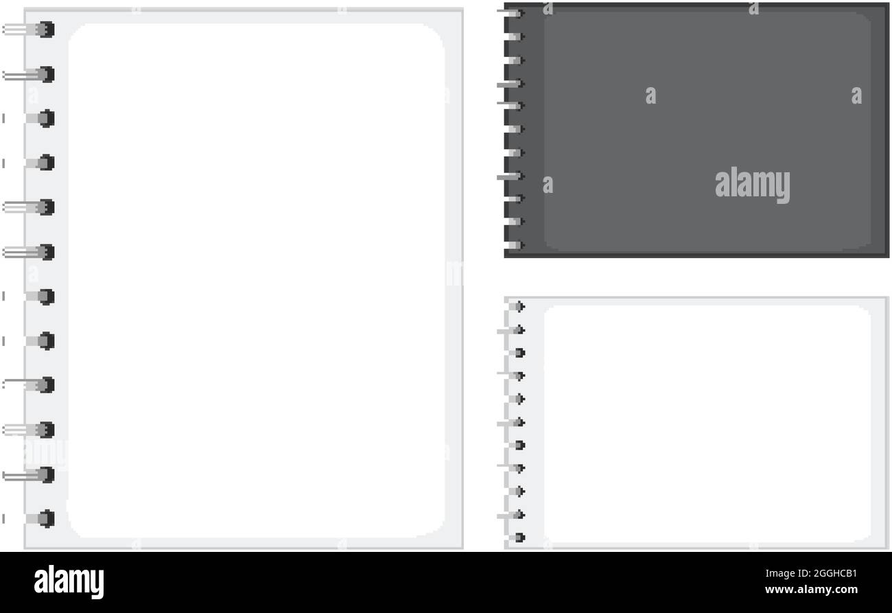 Set of blank notebook isolated illustration Stock Vector Image & Art ...