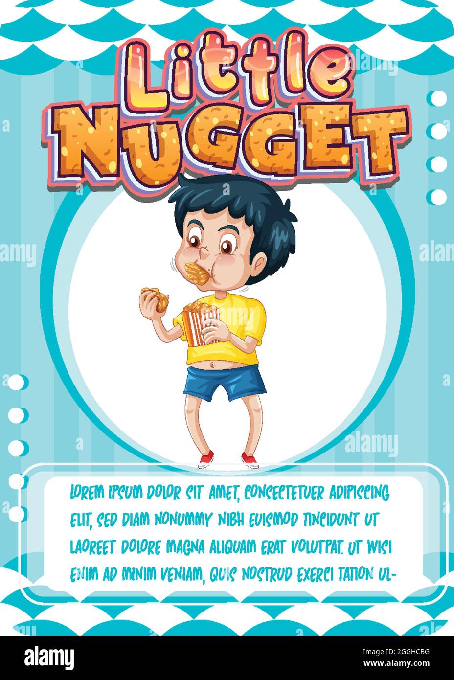 Character game card template with word Little Nugget illustration Stock ...
