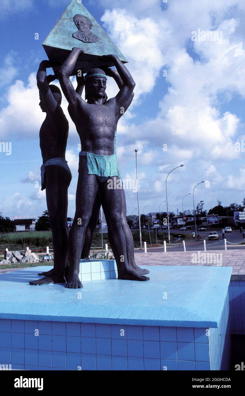 FRENCH GUYANA. CAYENNE CITY. MONUMENT DES 3 RACES (SLAVERY STATUE Stock ...