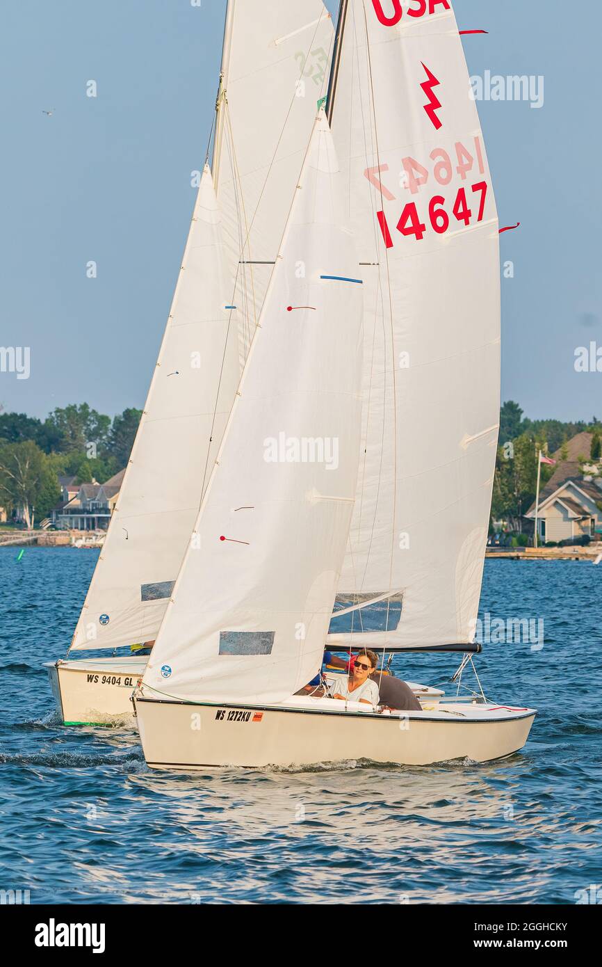The Sturgeon Bay Yacht club holds sailboat races every Thursday night ...