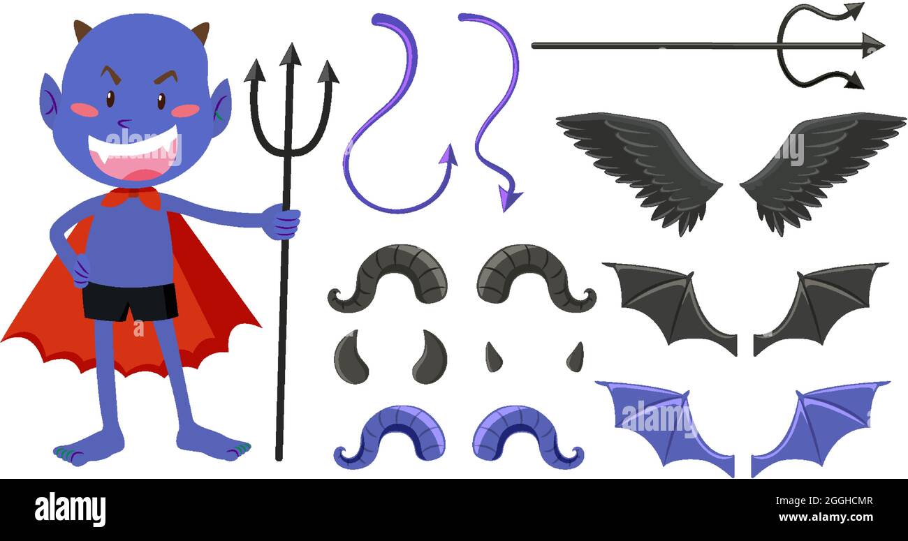 Devil and angel design elements illustration Stock Vector Image & Art ...