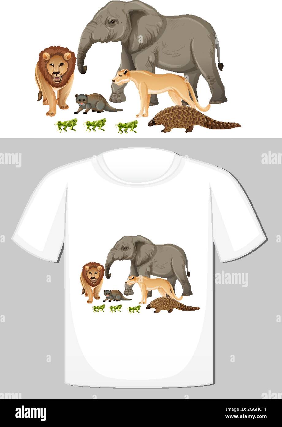 Group of wild animals design for t-shirt illustration Stock Vector ...
