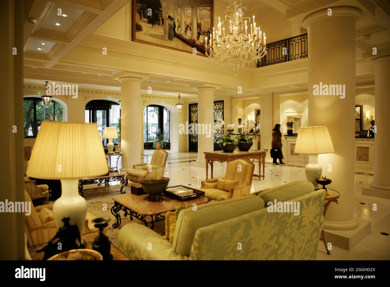 PRINCIPALITY OF MONACO. INTERIOR OF HOTEL HERMITAGE HALL (SOCIETE DES ...