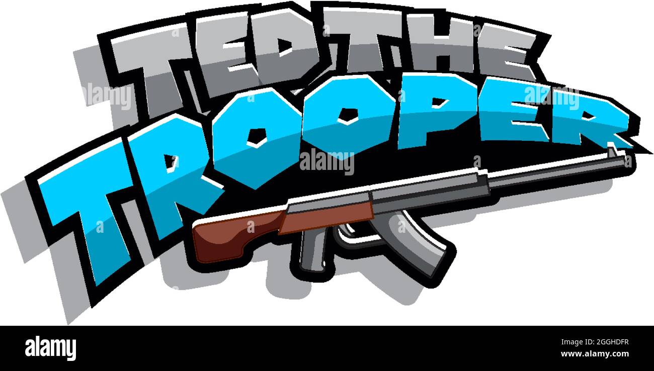 Ted The Trooper logo text design illustration Stock Vector Image & Art ...