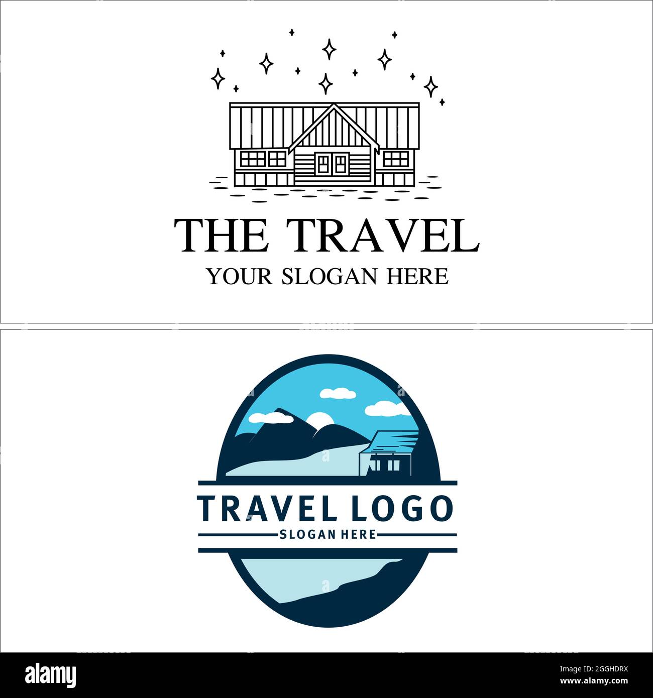 Villa cabin rental vacation camping logo design Stock Vector Image ...