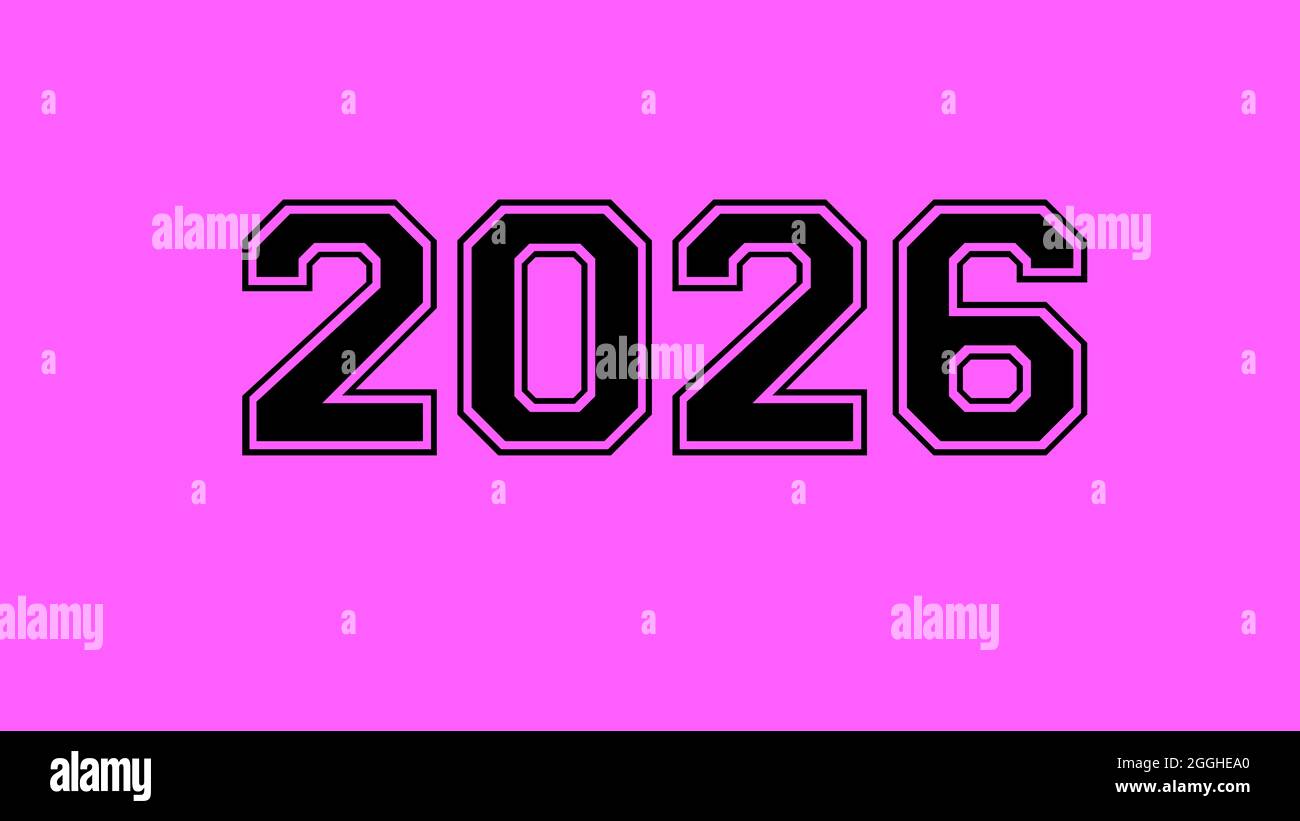 2026 number black lettering hi-res stock photography and images - Alamy