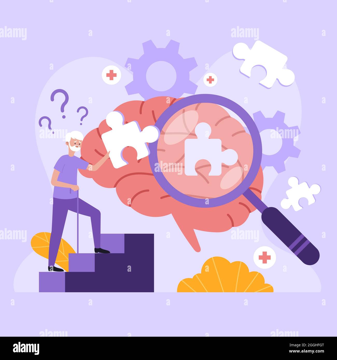 Brain stroke 3d illustration Stock Vector Images - Alamy