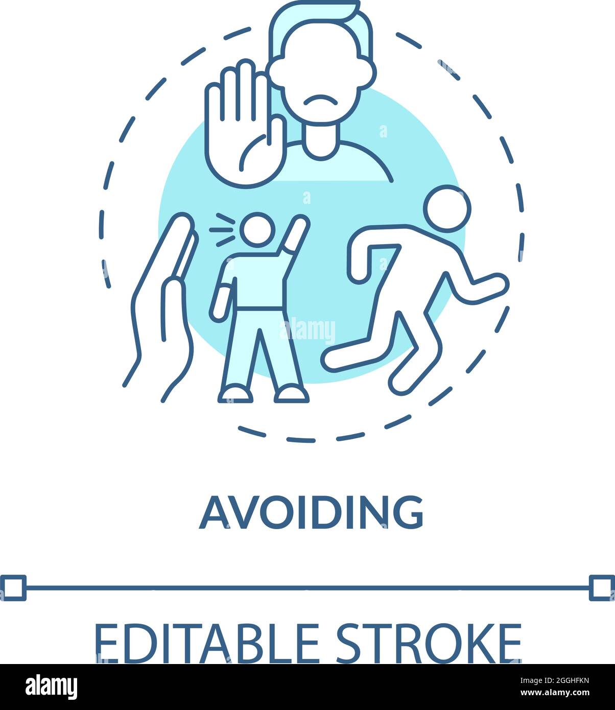 Avoiding blue concept icon Stock Vector Image & Art - Alamy