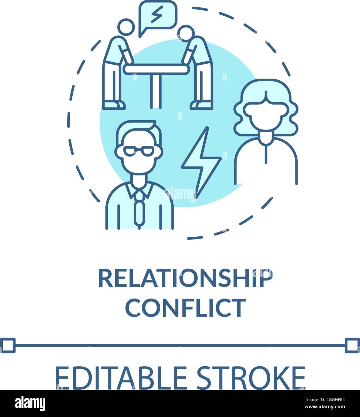 Relationship conflict blue concept icon Stock Vector Image & Art - Alamy