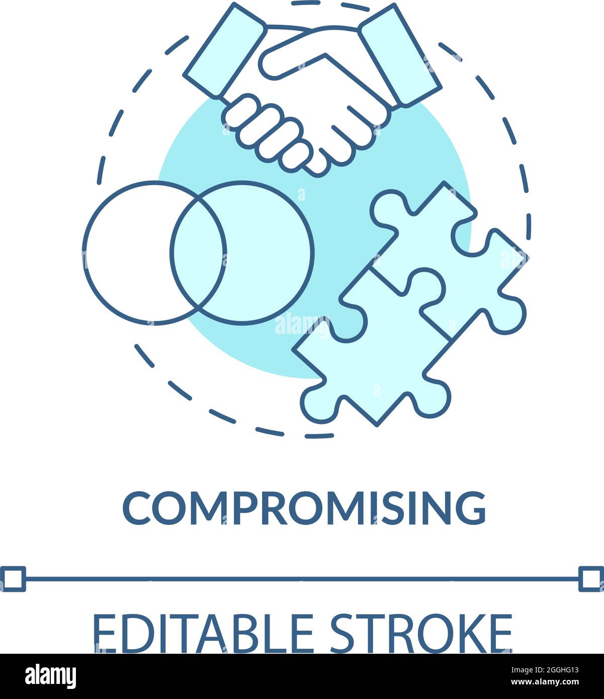 Compromising blue concept icon Stock Vector Image & Art - Alamy