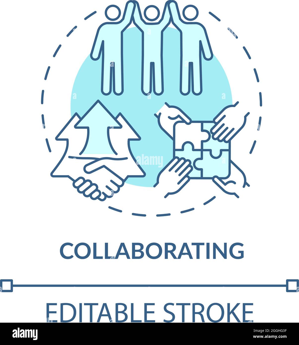 Collaborating blue concept icon Stock Vector Image & Art - Alamy