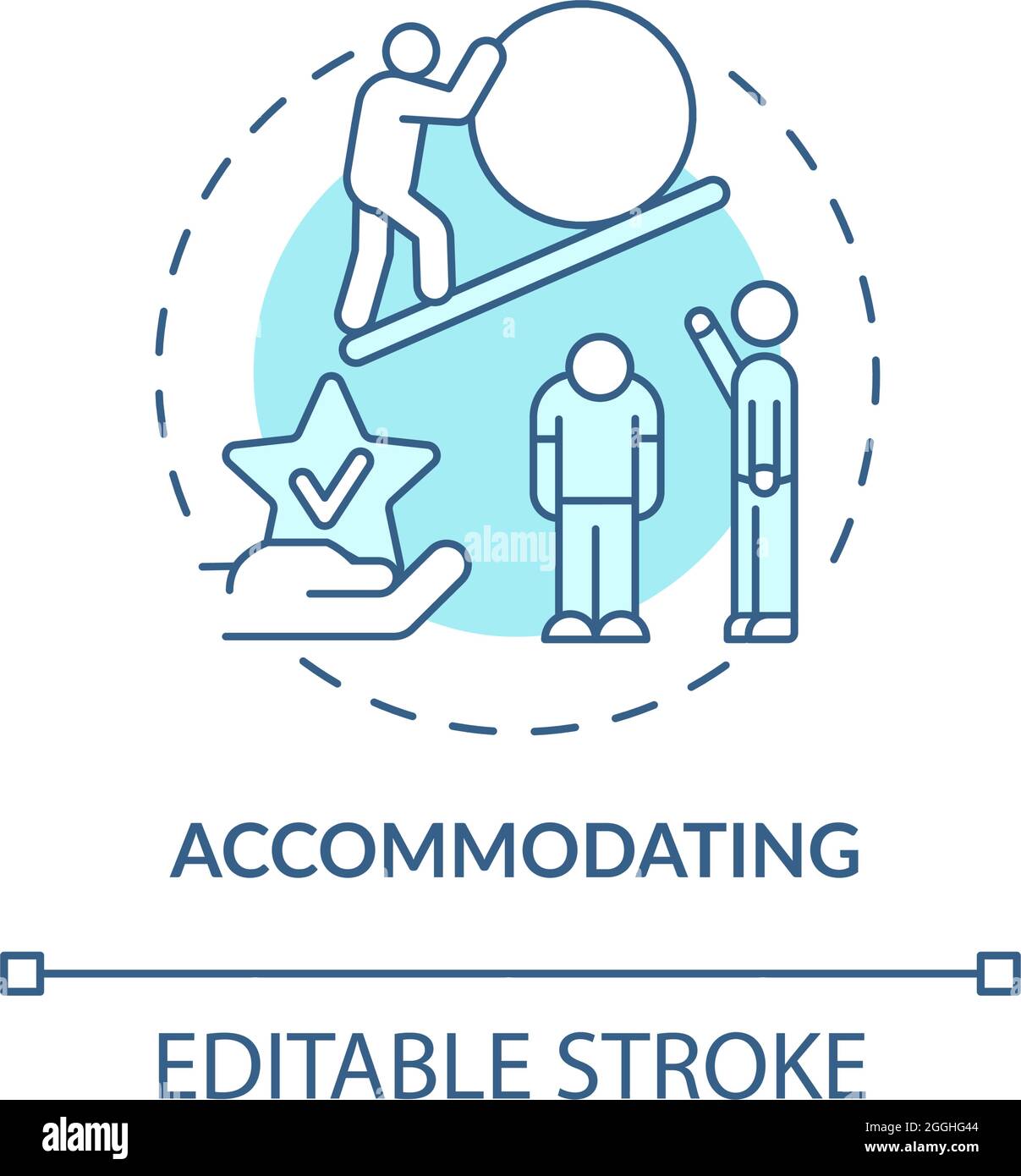 Accommodating blue concept icon Stock Vector Image & Art - Alamy