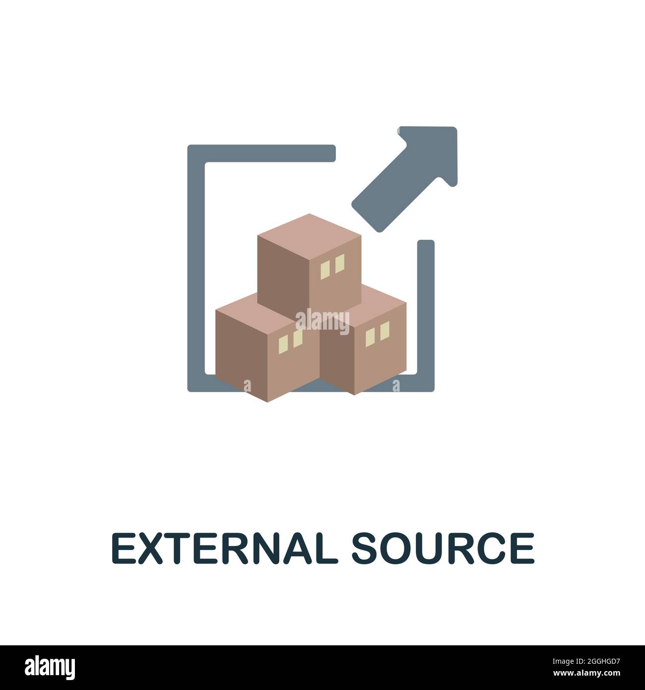 External Source flat icon. Simple sign from procurement process ...