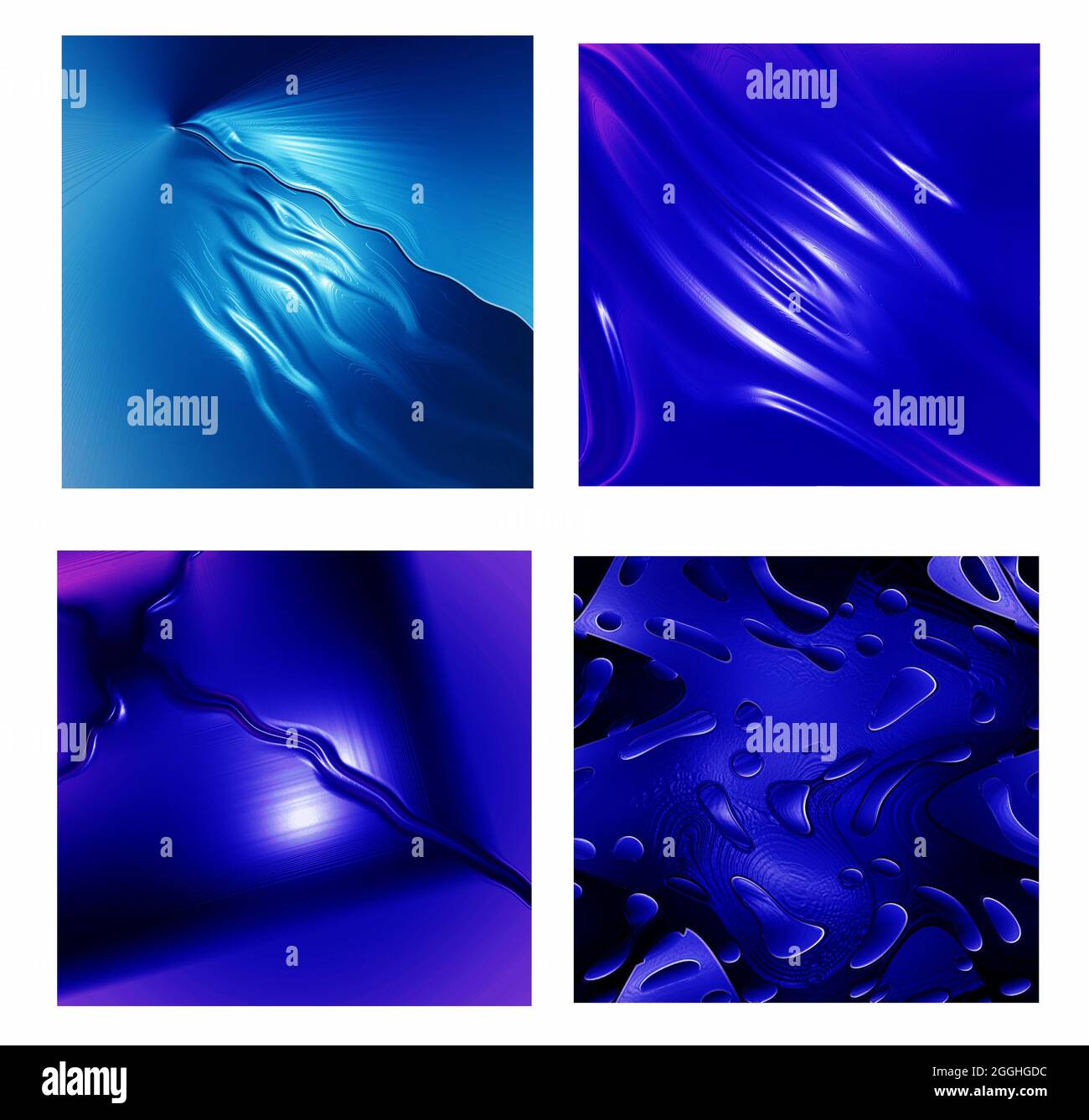 set of four blue backgrounds 3D rendering Stock Photo - Alamy
