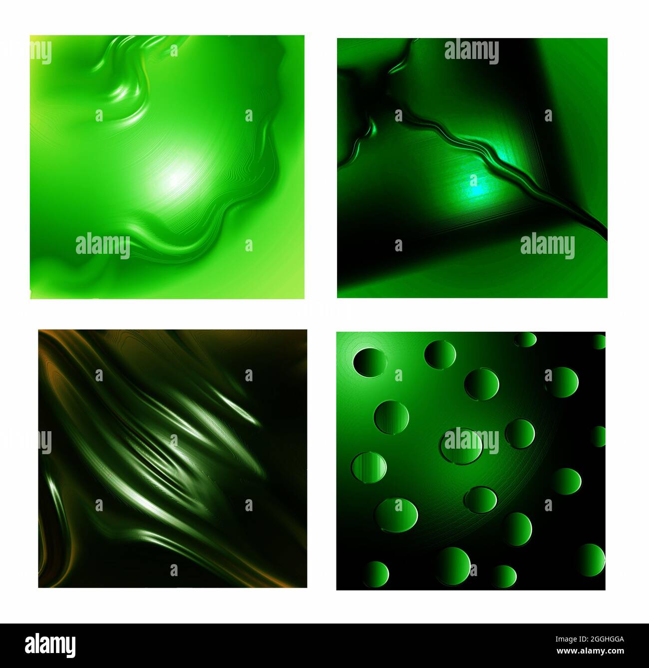 set of four green backgrounds 3D rendering Stock Photo - Alamy