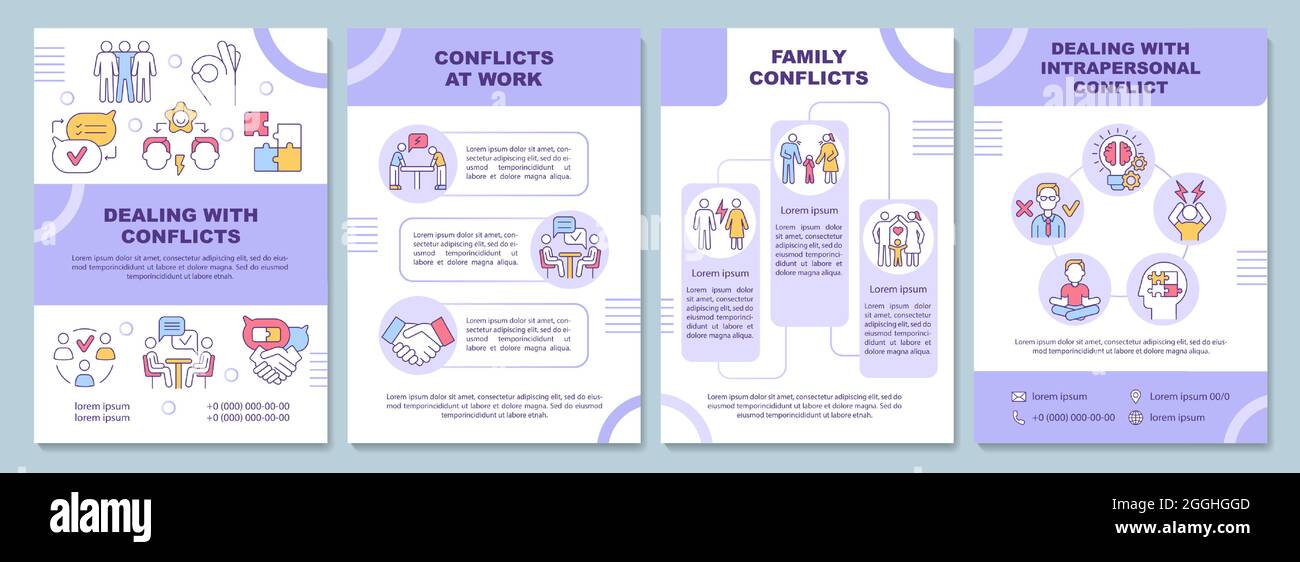 Dealing with conflicts brochure template Stock Vector Image & Art - Alamy