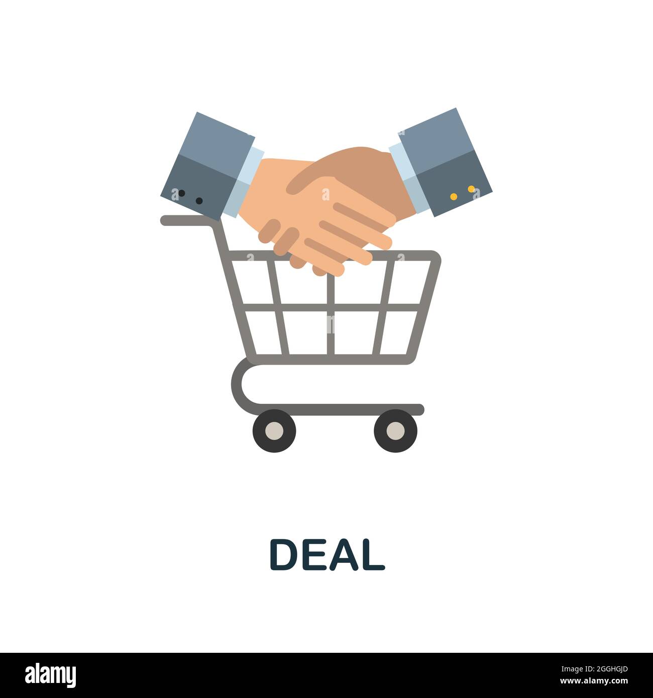 Deal flat icon. Simple sign from procurement process collection ...
