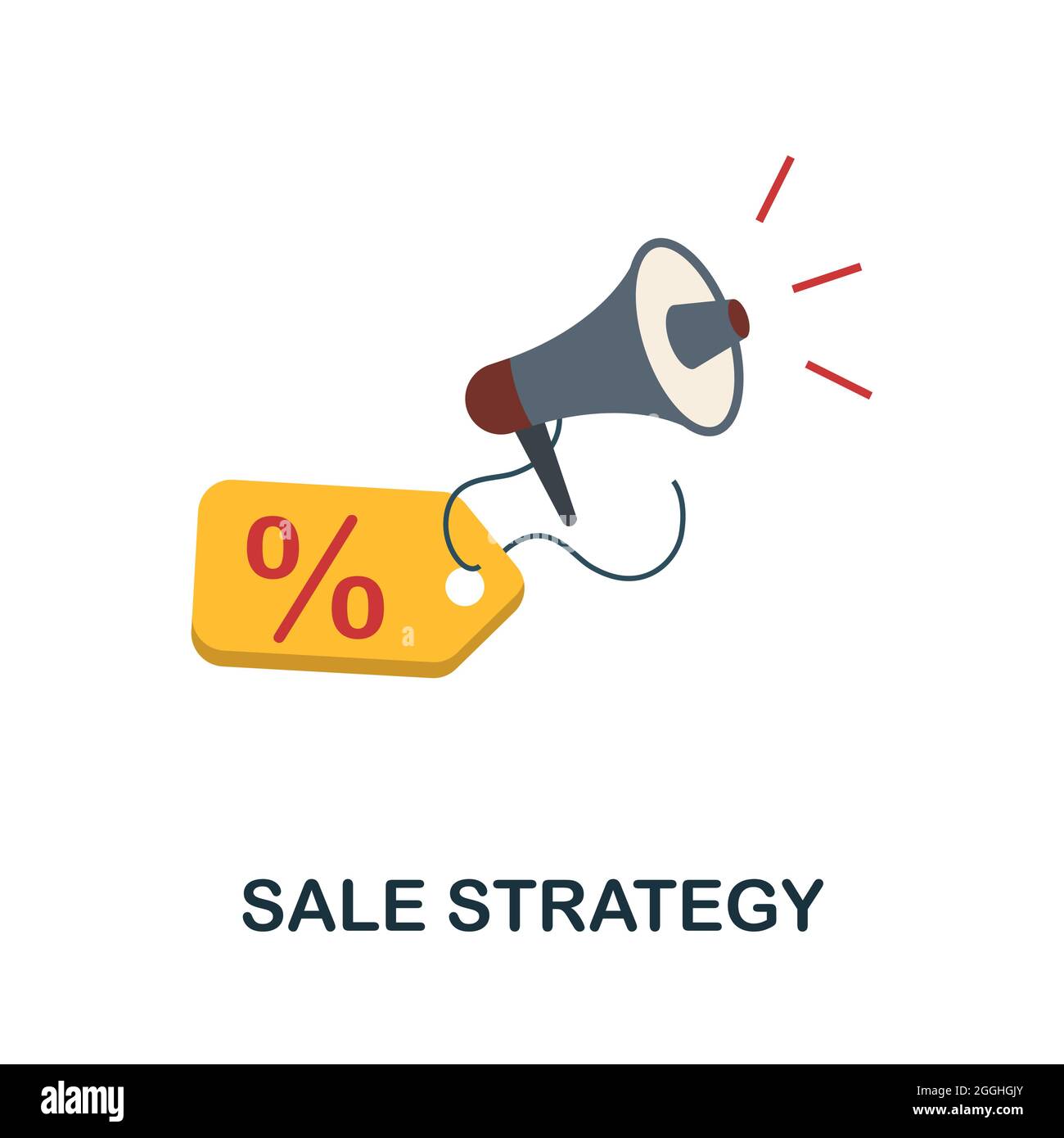 Sale Strategy flat icon. Simple sign from procurement process collection. Creative Sale Strategy ...
